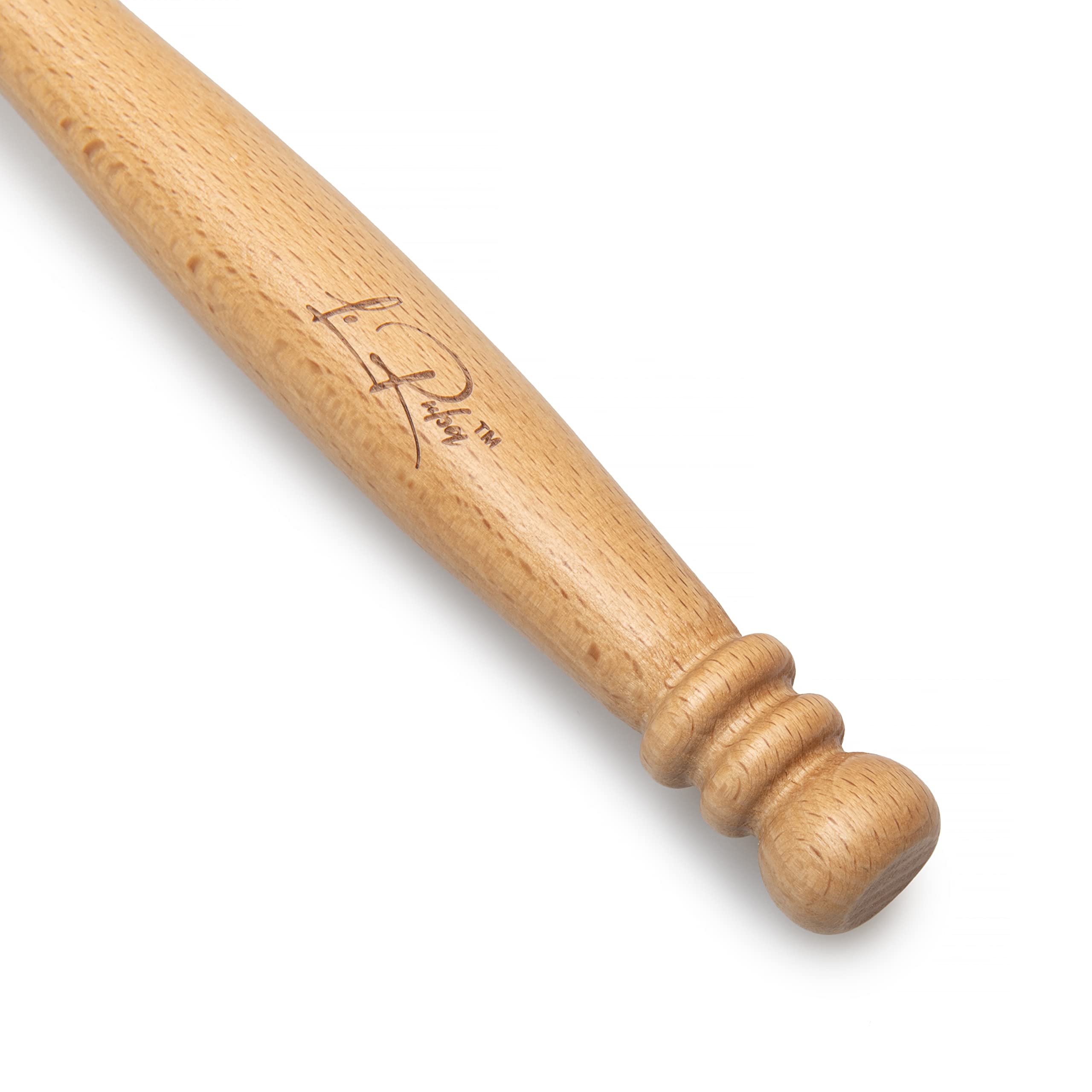 LO RUBA 2x Rubber Mallets For Playing Crystal Singing Bowl Striker 8.7” Long With 0.9” Thick Handle Made From Beech Wood And 1.8” Rubber Ball Made of Semi-Transparent Silicone With A Suede Carry Pouch
