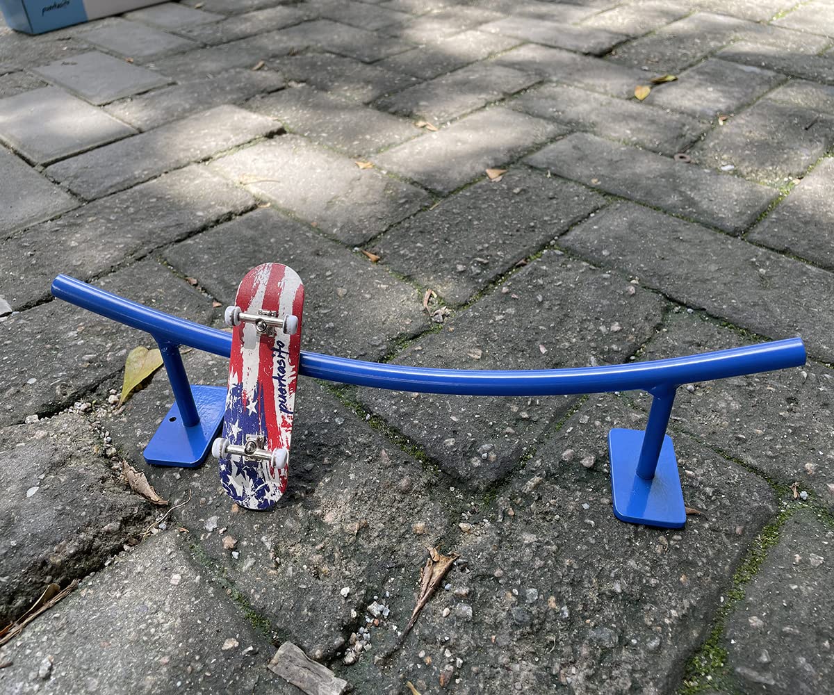Puerkasito Fingerboard Rail Fingerboard Obstacles for Tech Decks and Wooden Fingerboards Pro Fingerboard Obstacles Ironrail Round Fingerboard Ramp (Dark Blue)