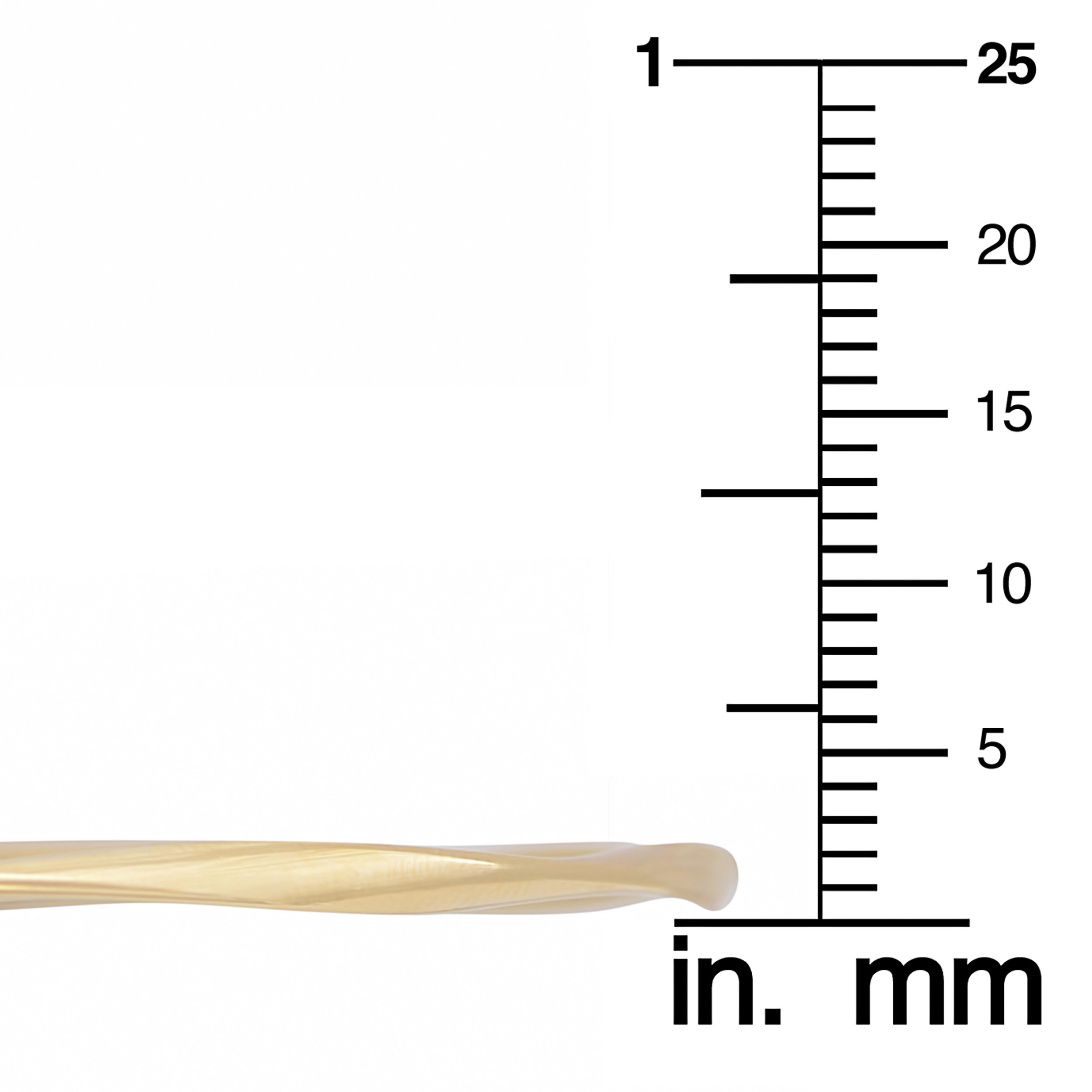 Kooljewelry 14k Yellow Gold 2.5 mm Polish Twist Slip-on Bangle Bracelet