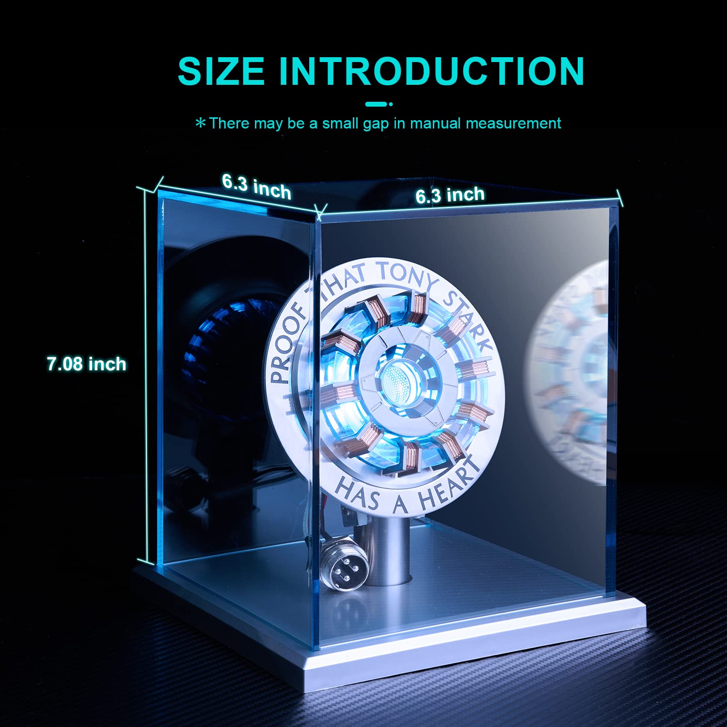 New Version 1:1 Iron Man Arc Reactor MK2, with LED Light,Touch Sensitive, No Remote Control Required,Totally Easy Assembly,USB Charge (with Display Case)