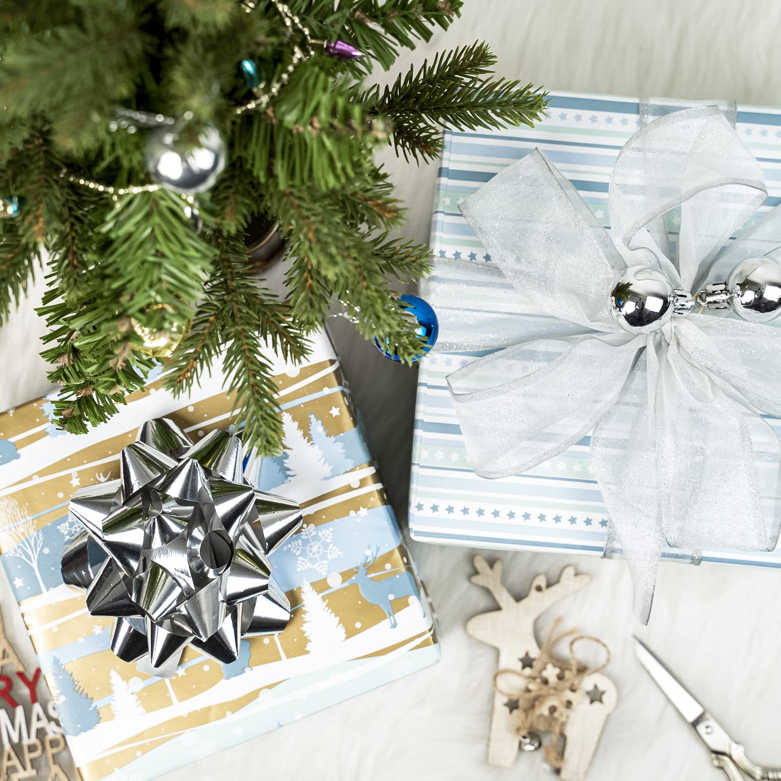 LeZakaa Reversible Christmas Wrapping Paper Roll - Snowman & Black Buffalo Plaid - 17 inches x 32.8 Feet (46.45 sq.ft.)