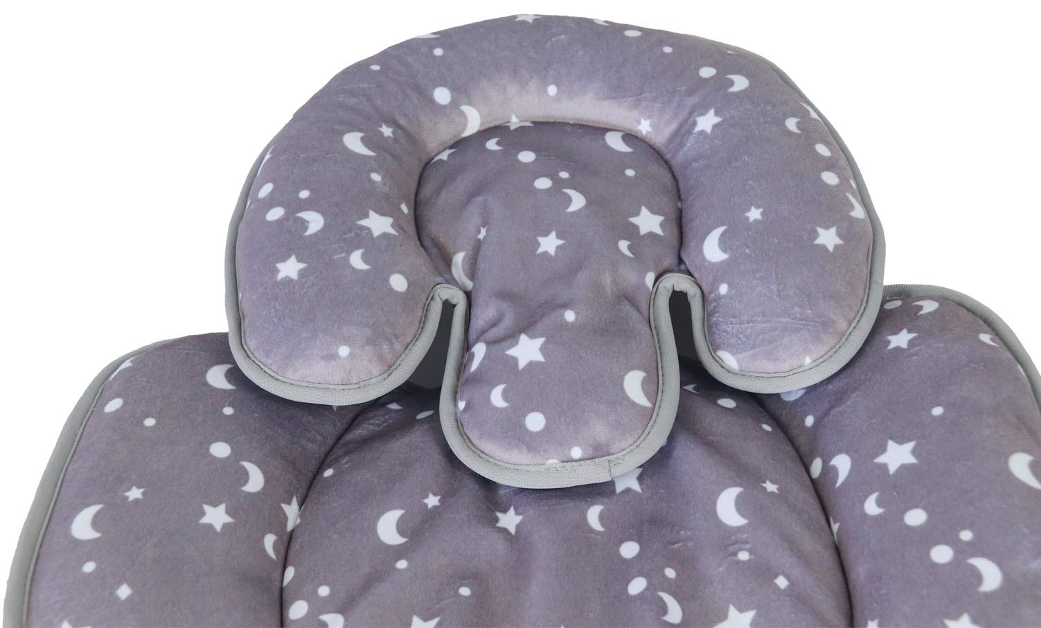 Long-Ci Baby Car Seat Pad Reversible with Head Neck Body Support for Stroller in Velvet Star