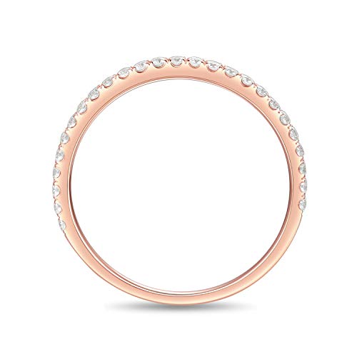 Lamrowfay 14K Solid Gold 1.5mm Moissanite Eternity Wedding Band (Rose-Gold, 6.5)