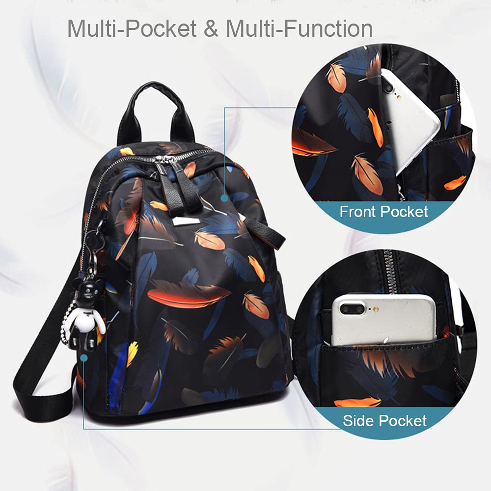 MATMO Anti Theft Small Backpack Purse for Women, Waterproof Nylon Backpack Bag (Women Backpack Purse Light Grey)