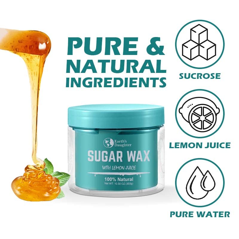 Sugar Wax Kit β Medium All Purpose Sugar Waxing Kit for Women - Organic Hair Removal β 10.6 oz Includes Applicators & Strips, Long Lasting, Gentle & Washable Sugaring Hair Removal, Home Waxing Kit β