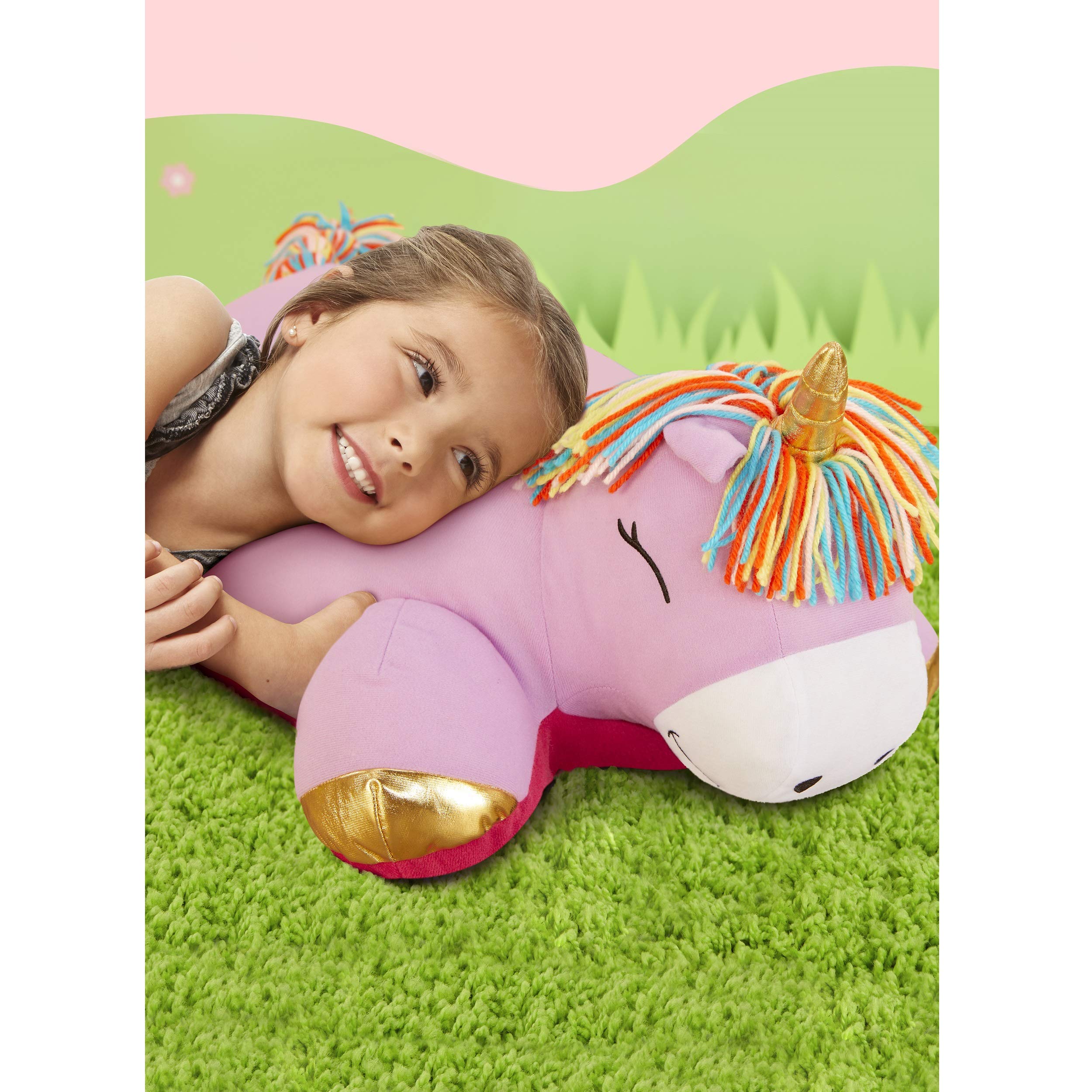 Little Tikes Unicorn Pillow Racer, Soft Plush Ride-On Toy for Kids Ages 1.5 Years and Up, Large, Pink