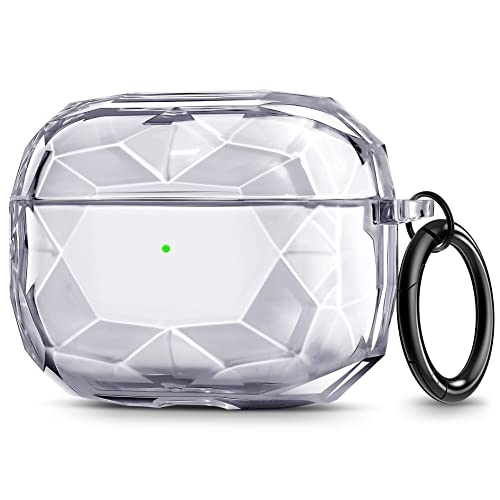 Youskin Airpod Pro 2 Case 2022 Diamond Crystal Clear, AirPods Pro 2nd Generation Case Cover, Full-Body Shockproof Hard Shell Protective for Men Women with Keychain,Crystal Clear