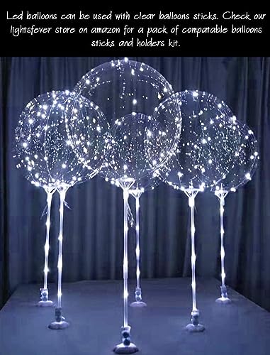LED Light up Bobo Party Balloons kit 12 Pack-Clear 22 inchs white with Cell Batteries Included Great with Helium or air (cold white, 12 pack)