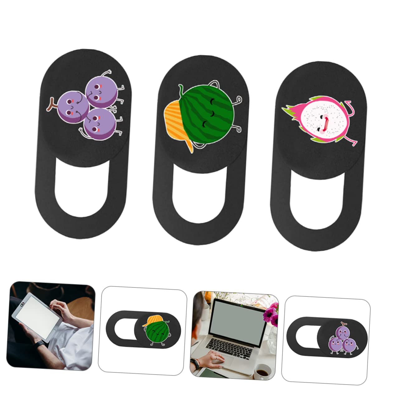 SOLUSTRE Black Slides 3pcs Peeping Laptops Camera Phone Privacy Tablet Flipping Covers Laptop for Protectors Anti- Slider Cartoon Your Notebook Cover Blocker Slide Webcam Computer Camera