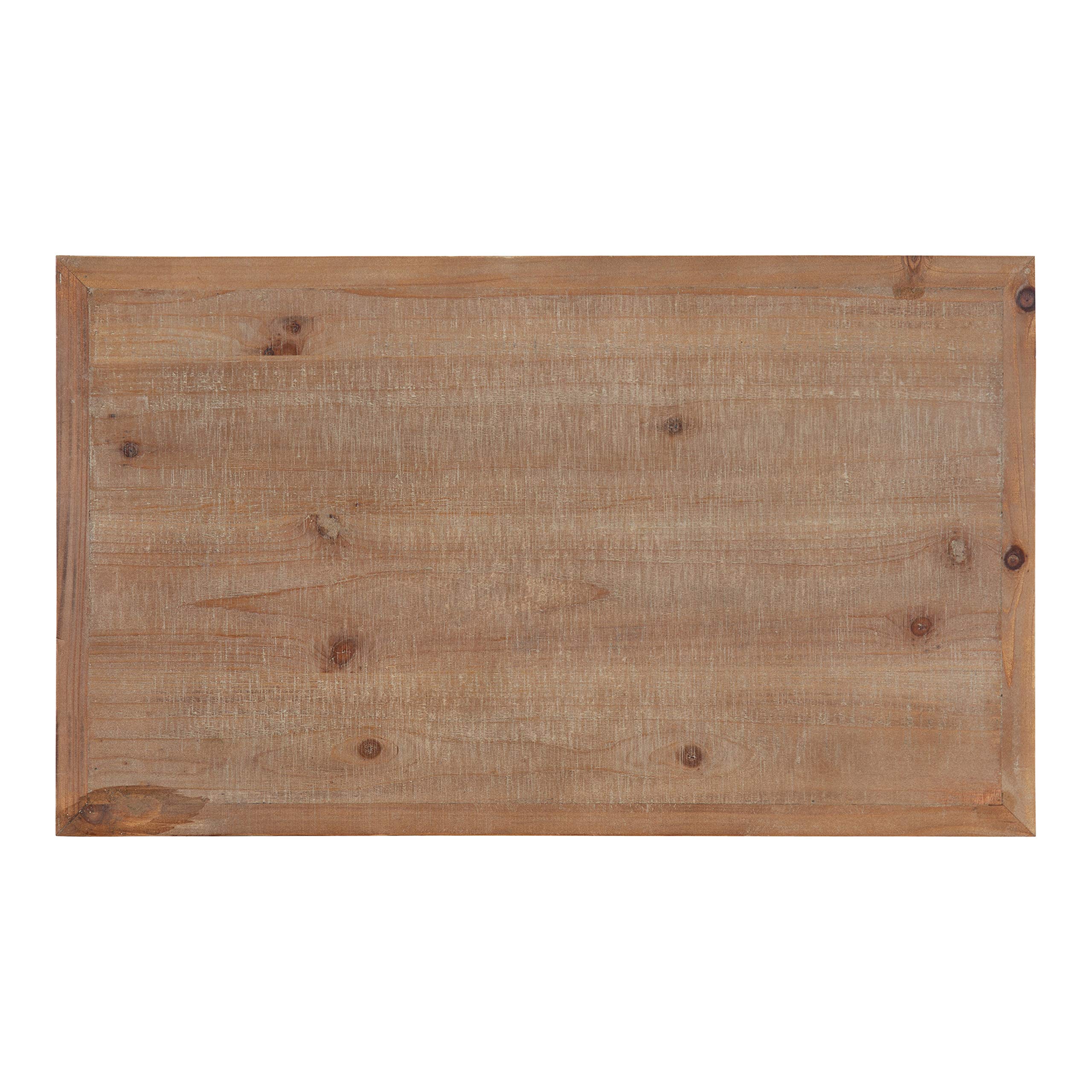 Kate and Laurel Wyldwood Rustic French Solid Wood Side Table, 24" x 14" x 12.75", White and Rustic Brown, Chic Farmhouse Inspiration, Natural Wood Top