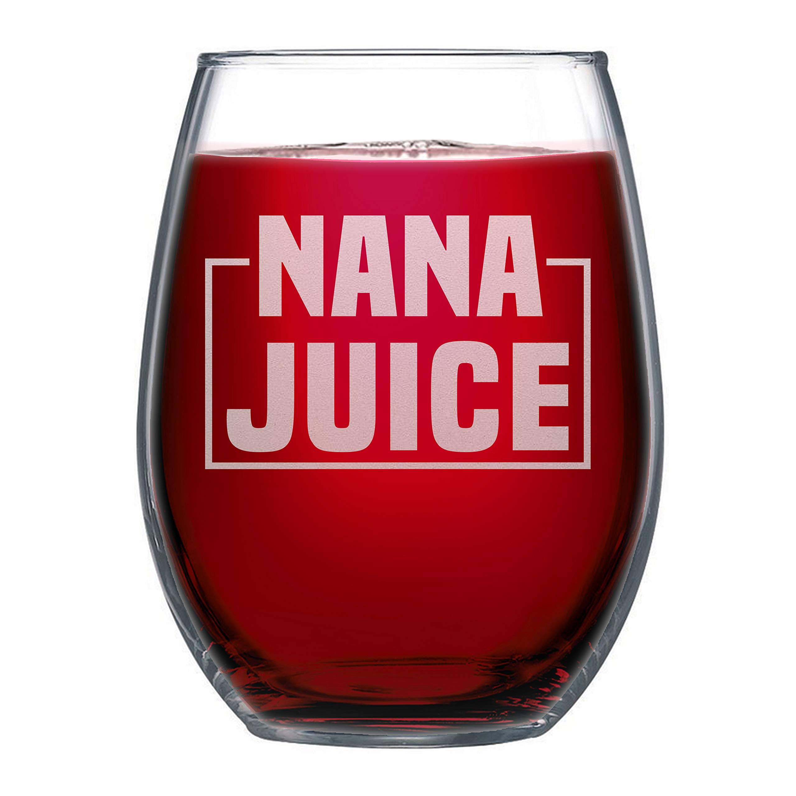 NeeNoNex Nana Juice Stemless Wine Glass - Funny Birthday Mothers Day Gift