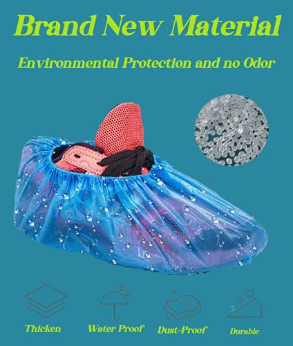 Shoe Covers Disposable Non Slip-300Pack (150 Pairs) TOOSOFt Booties for Shoes Covers- CPE Disposable Shoe Covers Water Resistant, Durable,One Size Fits Most Shoe Covers for Boots