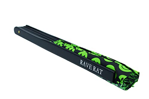 Rave Rat Large Portable Hand Held Fan - Durable Personal Folding Travel Fans For Outfits and Festivals - Decorative Festival Accessories - Glows Under UV Blacklight (Smiley Drip)