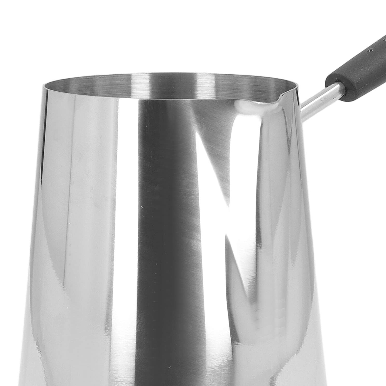 plplaaoo Turkish Coffee Pot,Milk Pot, Small Sauce Pan,Milk Warmer,Butter Warmer, Mini Stainless Steel Coffee Heating Melting Pot 900ml with Spout for Home Coffee Shop, Turkish Pot Coffee Butter w