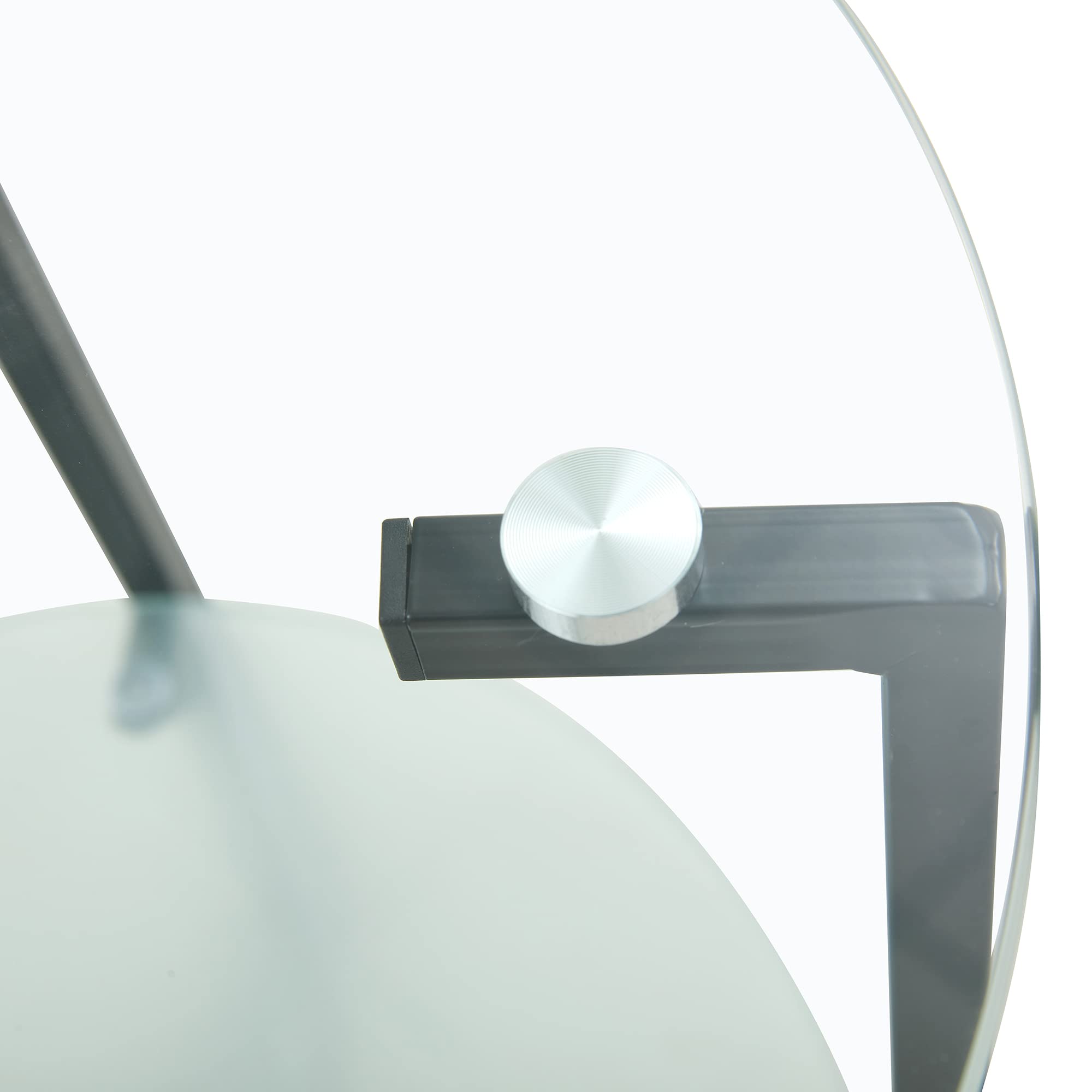 JYXNHJE Side Table,Side Tables,end Table,Small Side Table,Metal Material, Simple Style, Suitable for Living Room (Black Transparent1)