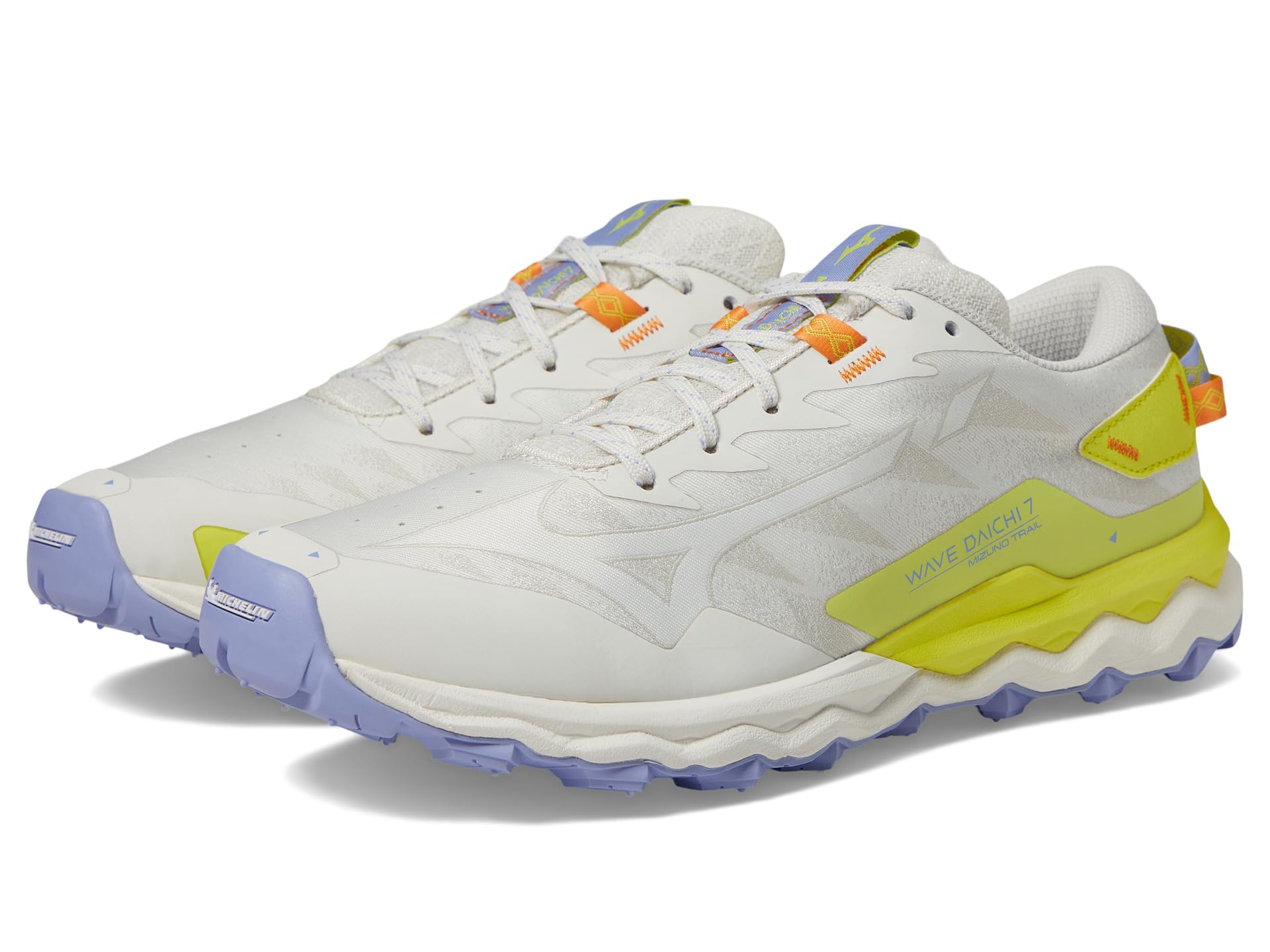 Mizuno Women's Wave Daichi 7 Roxy Running Shoe, Snow White-Limeade, 7