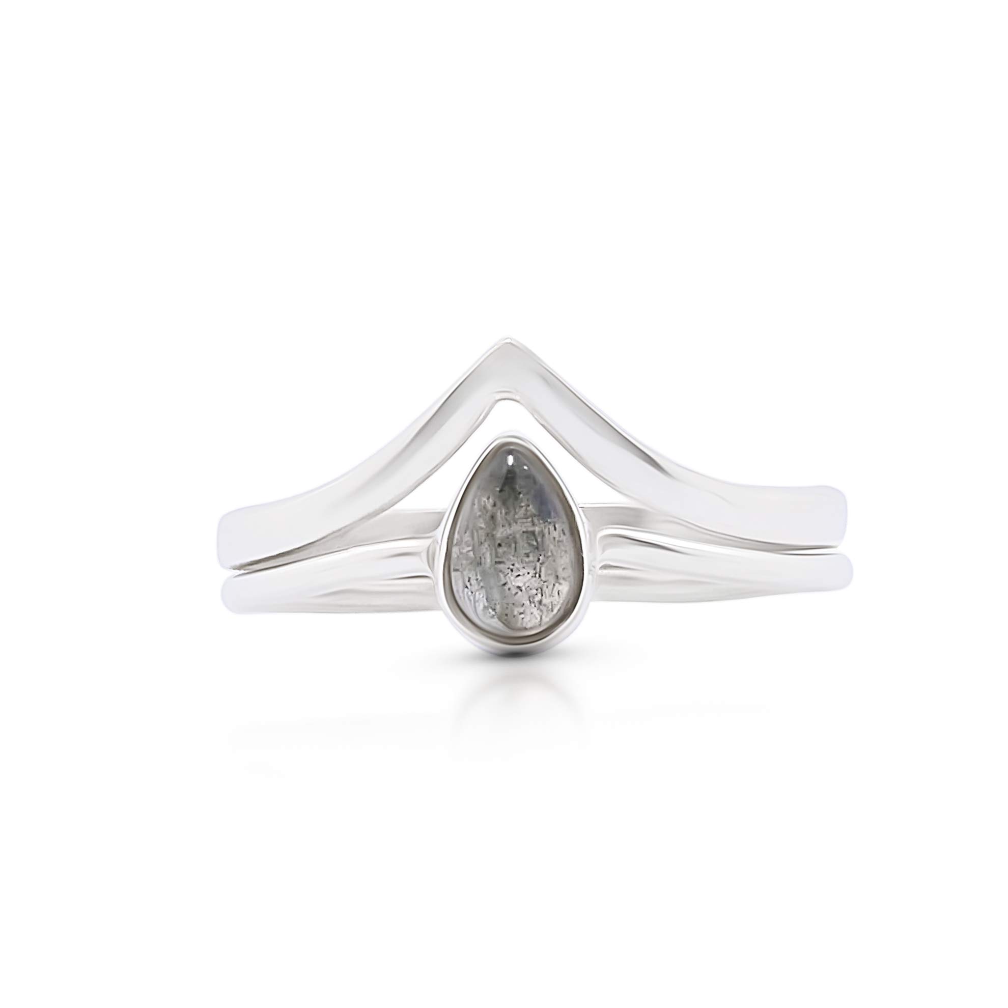 Koral Jewelry Labradorite Ethnic Vintage Gipsy Pear Stone Ring 925 Sterling Silver Tribal Boho Chic (7)