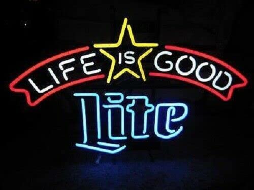 Queen Sense 24"x20" Millers Lite Life Is Good Neon Sign Light Man Cave Bar Pub Beer Gift Neon Lamp A124LLIG