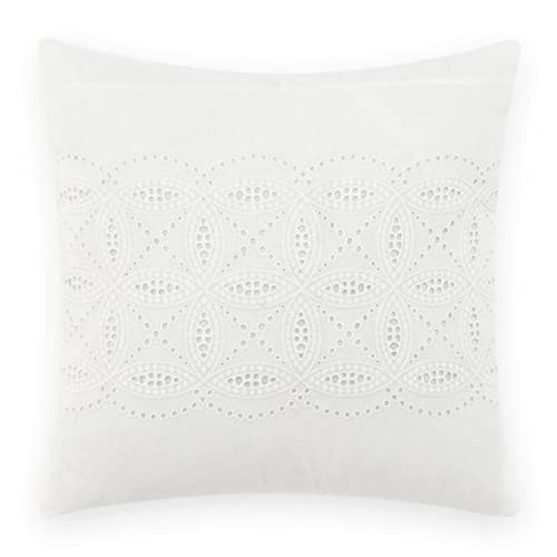 Laura Ashley Home - Queen Comforter Set, Reversible Cotton Bedding with Matching Shams, Stylish Home Decor for All Seasons (Annabella White, Queen)