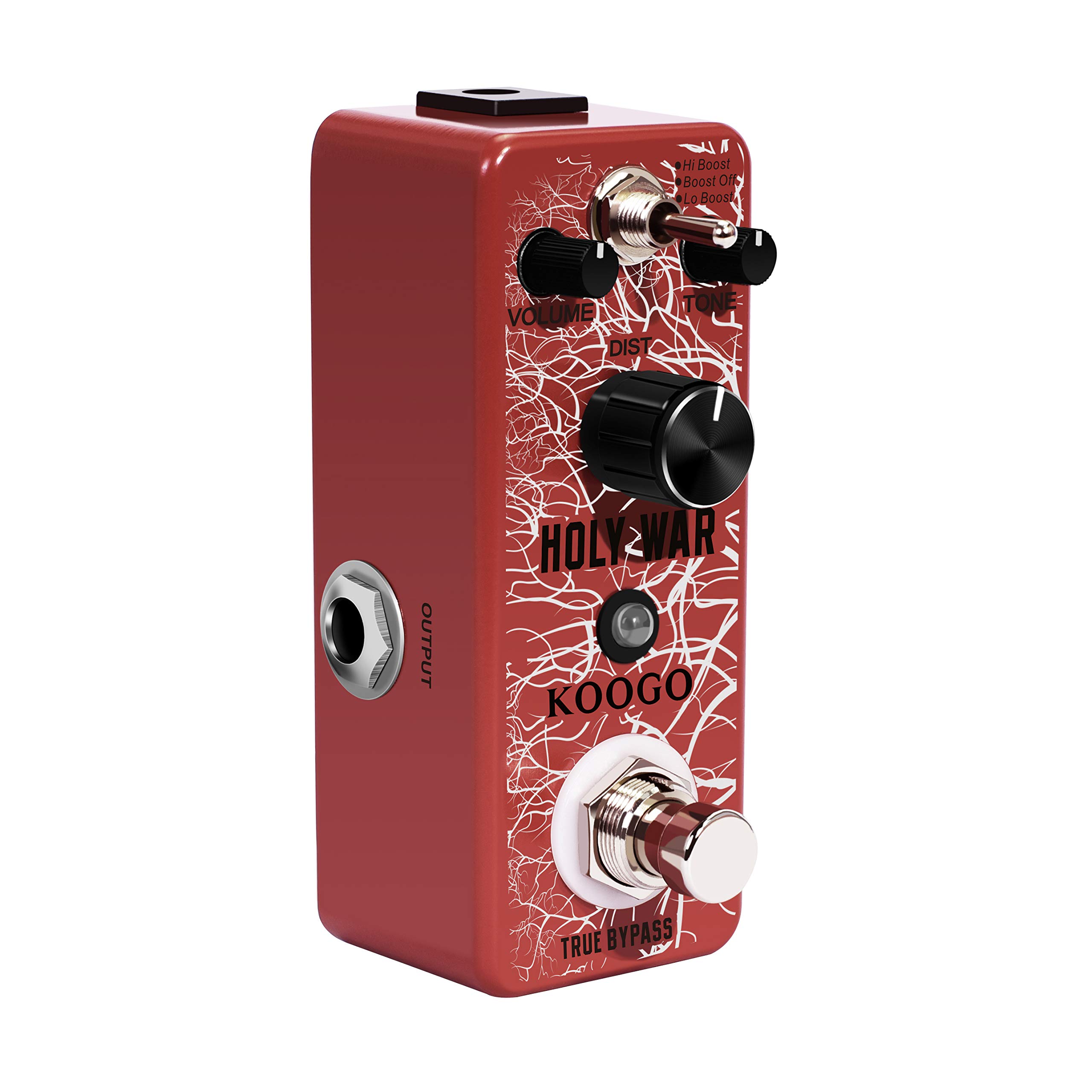 Koogo Heavy Metal Distortion Pedal Holy War Effect Pedals for Electronic Guitar Bass with 3 Modes Hi Boost/Low Boost/Boost Off True Bypass