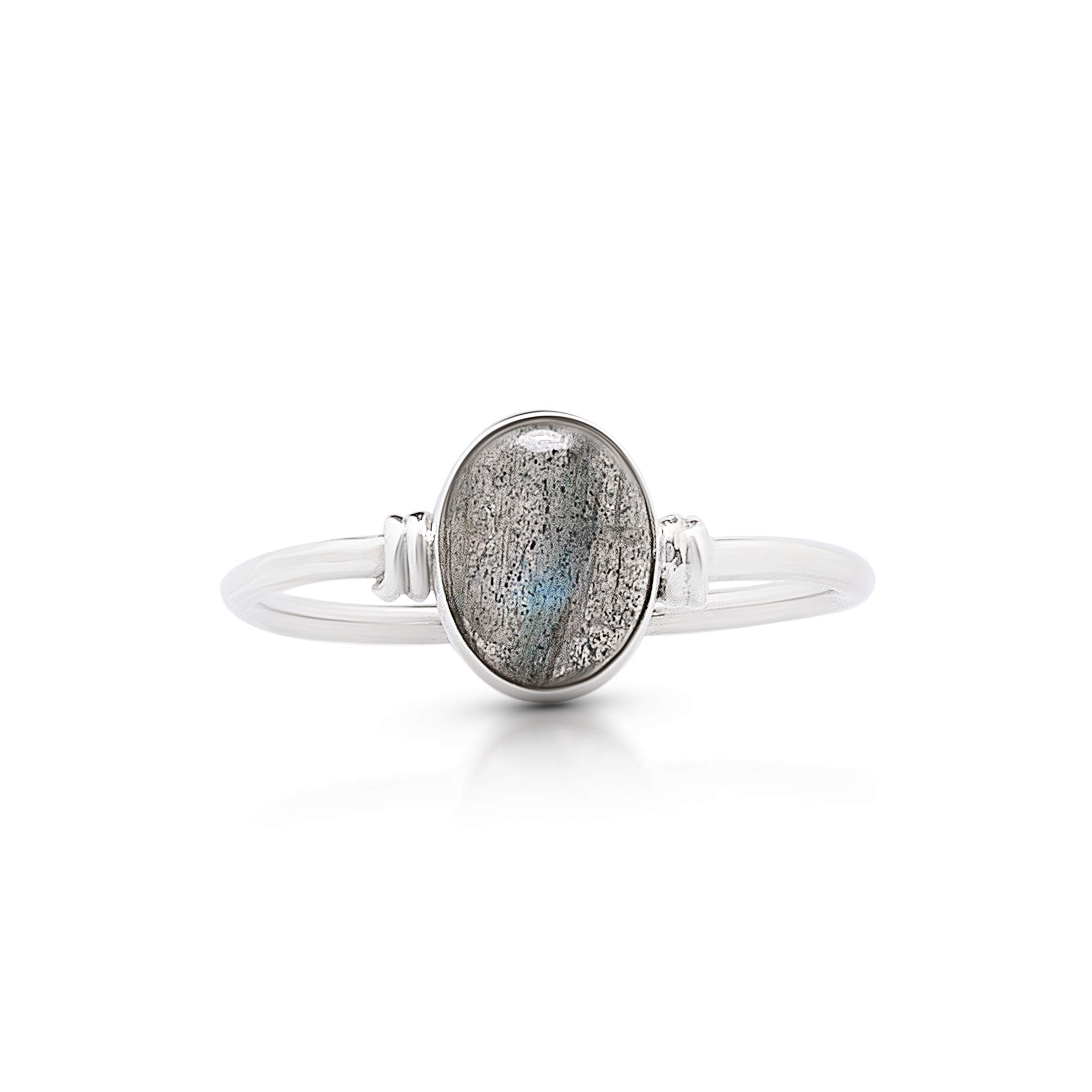 Koral Jewelry Oval Labradorite Delicate Ring 925 Sterling Silver Vintage Boho Chic (7)