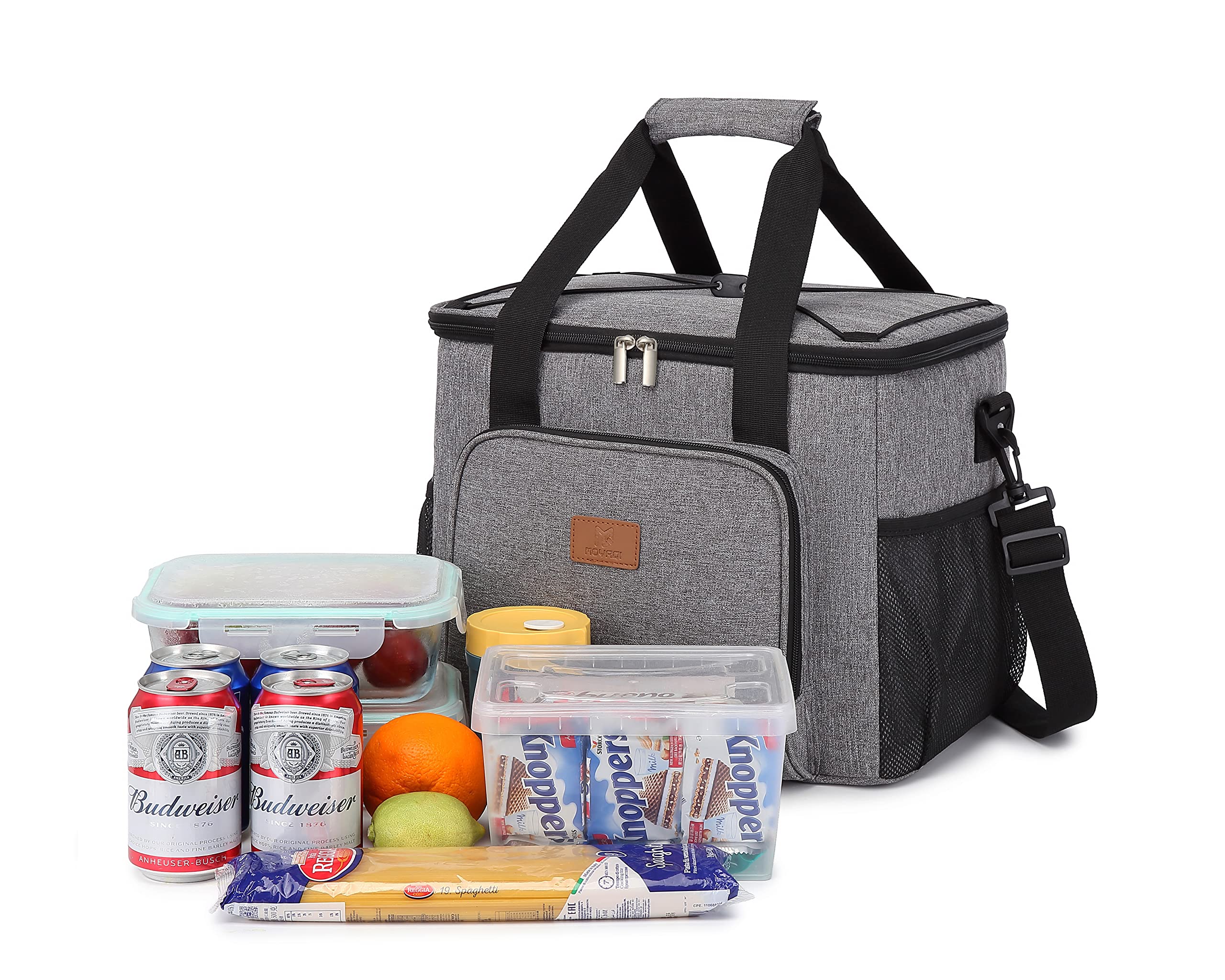 MYQ MOYAQI 15L Insulated Cooler Bag, Grey, 24-Can Capacity, Ideal for Picnics, Camping, Beach, Road Trips, Travel