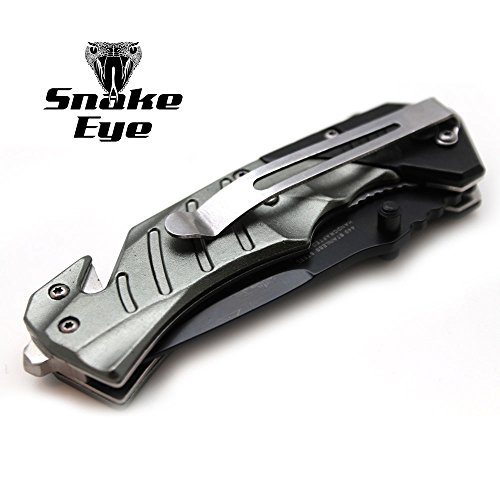 Snake Eye Tactical Two Tone Rescue Style Assisted Open Folding Pocket Knife Outdoors Hunting Camping Fishing (SH)