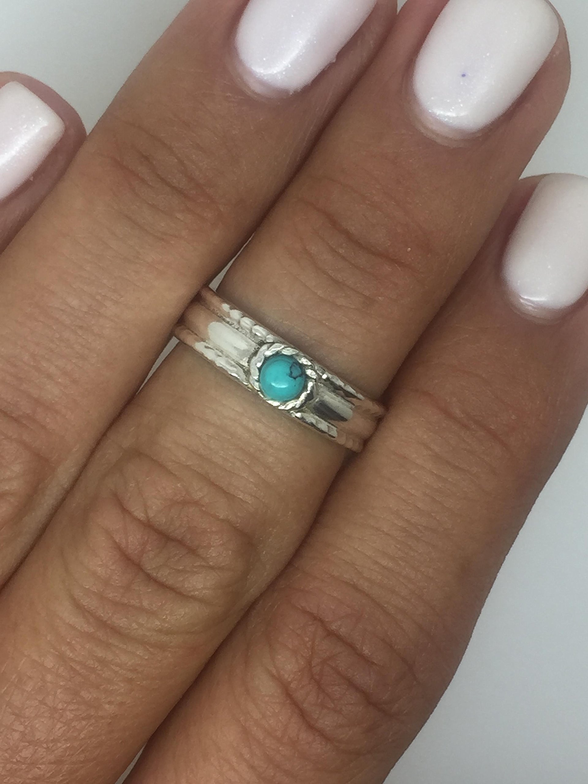 Koral Jewelry Sterling Silver Synthetic Turquoise Adjustable Midi Knuckle/Toe Ring