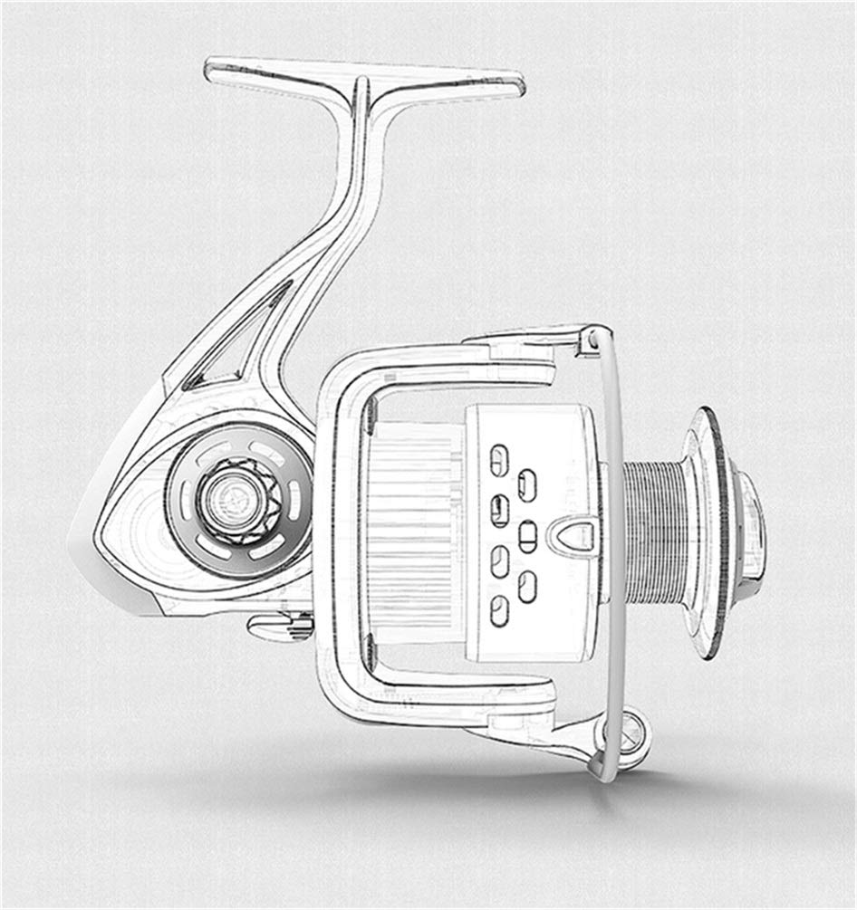 LLJPYX7L Fishing Reel, Premium Frame Super Smooth 13 + 1BB Bearing, Support Long Distance Throwing, 4.9:1/5.2:1 Gear Ratio, (Size : 5000)