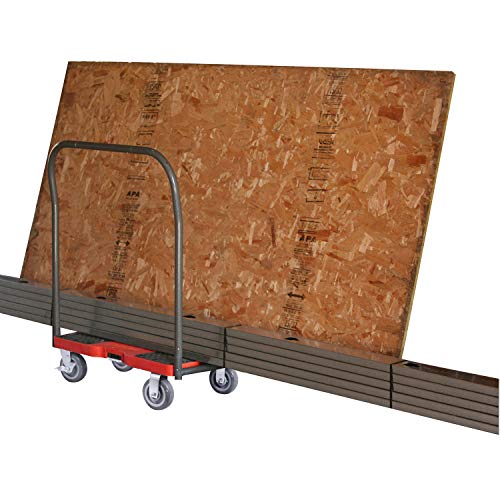 SNAP-LOC 1800 LB Super-Duty Panel CART Dolly RED with Steel Frame, 6 inch Casters, Panel Bars and Optional E-Strap Attachment
