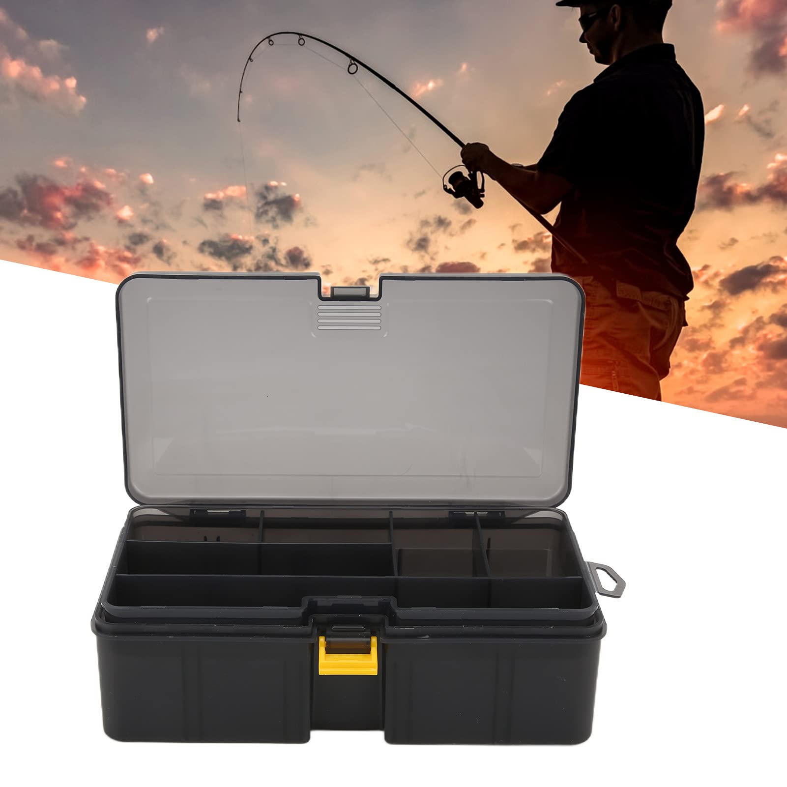 plplaaoo Lure Box, Tackle Boxes,Small Tackle Box Organizer,Double Layer Multifunctional Plastic Fishing Tackle Accessory Box for Storage and Sorting of Fishing Tackle, Easy to classify, Tackle Box