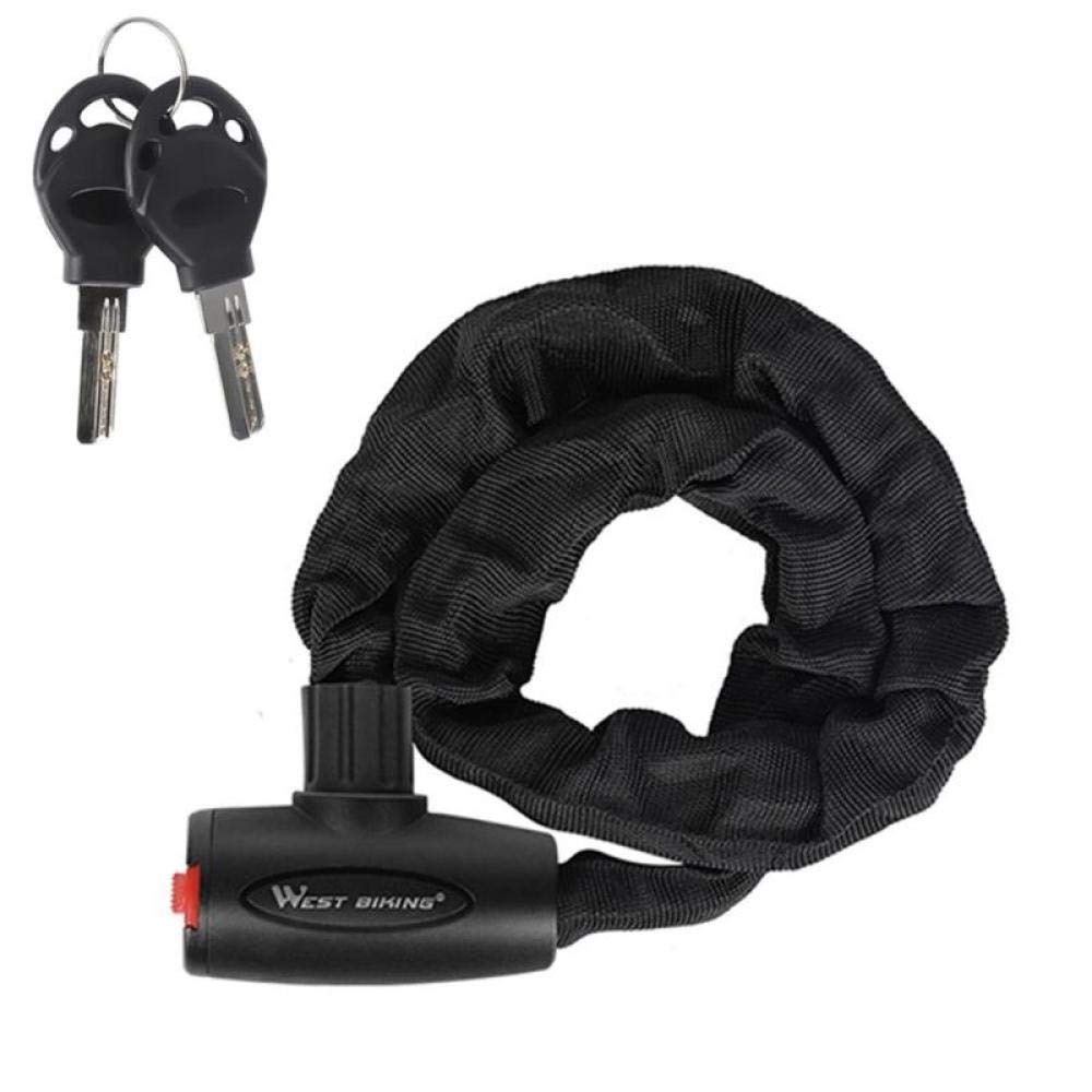 RUKDA Bicycle Lock Bicycle Lock Steel Anti-Theft Security Reinforced Bike Lock Chain Motorcycle Cycling Chain Lock with Key Bike Lock