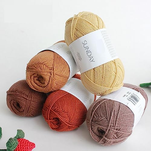 Yarn Ave 100% Merino Wool Soft Fingering Weight Warm Thin Yarn for Knitting Crocheting Audult Children Babies Sweaters Pullovers Cardigans Vests 50g/1.76oz (#6707)