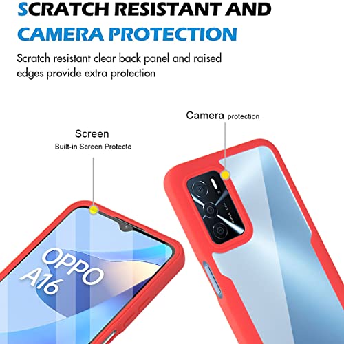 Ysnzaq Full Surround Clear Phone Case for Oppo A16 6.52", Soft TPU Screen Shockproof Protection with Wireless Charging Phone Cover for Oppo A16 QB Purple