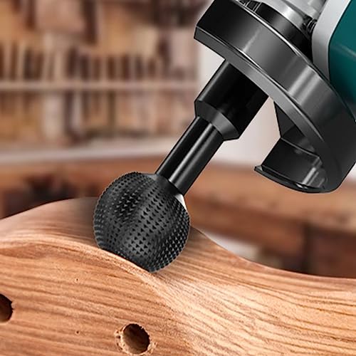 Pomsare Sphere Rotary Burr with 5/8-11 Threads for 4 1/2 and 5 Inch Angle Grinder, Ball Gouge Angle Grinder Attachments Power Carving Tools for Wood Carving Grinding Polishing Engraving