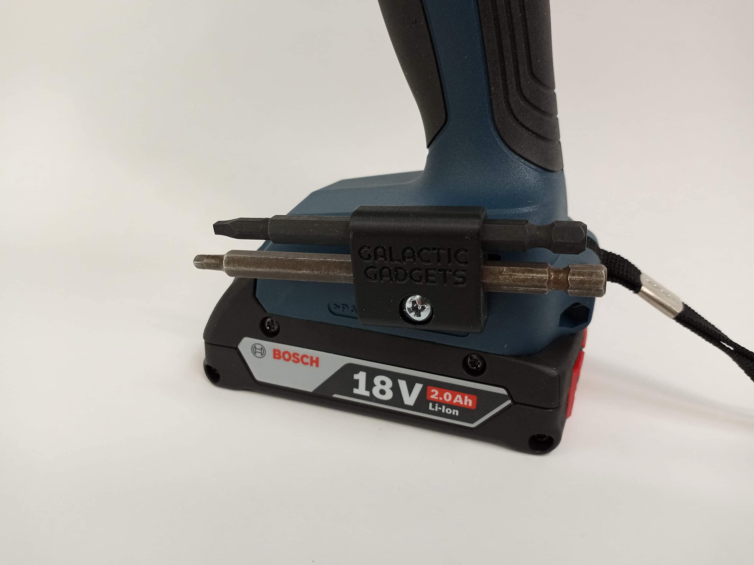 Side Mounted MAGNETIC Bit Holder for Makita 18V, Ryobi 18V, Ridgid or Bosch - Drills, Drivers, Impacts (Black) - Galactic Gadgets