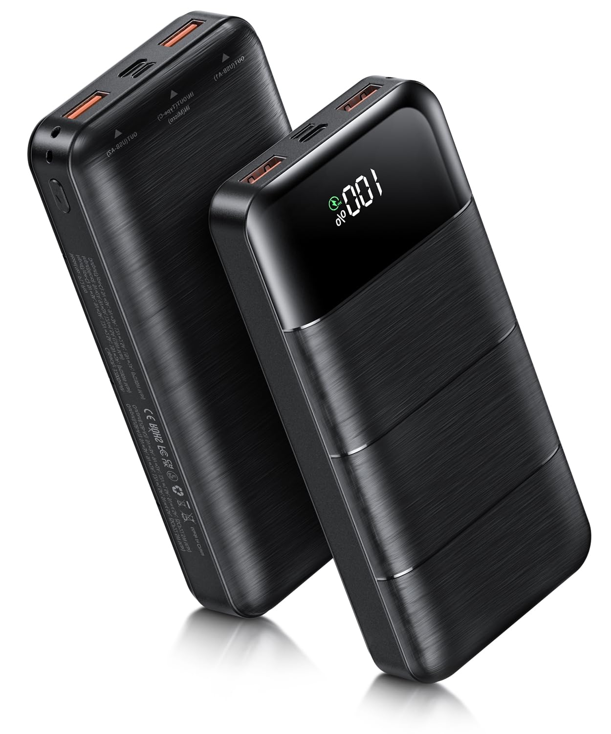 LOVELEDI 32000mAh Power Bank Output 5V3A Fast Charger Portable Charger(Glossy Black)