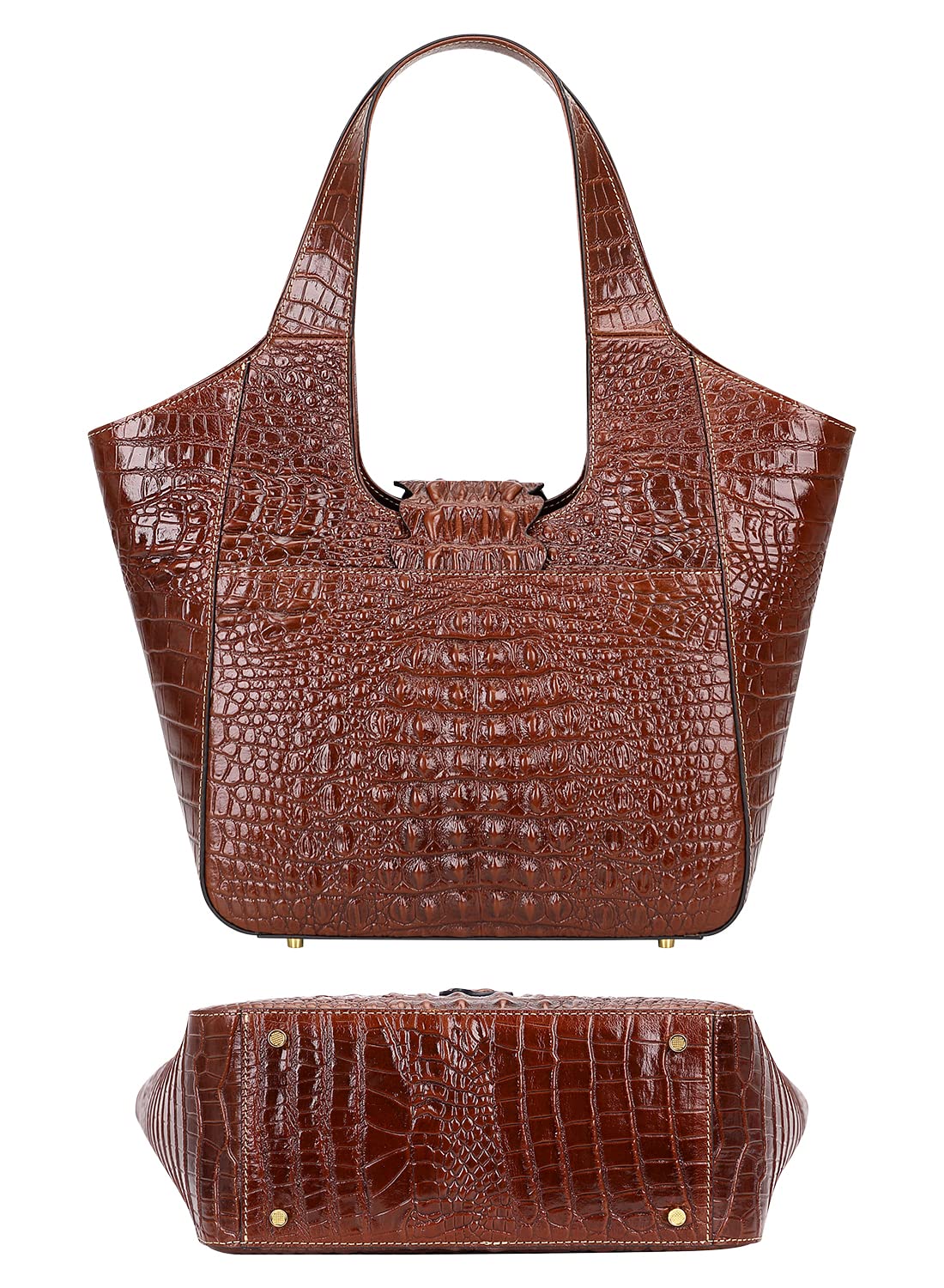 PIJUSHI Designer Hobo Bag for Women Crocodile Leather Shoulder Purse(66315 Brown)