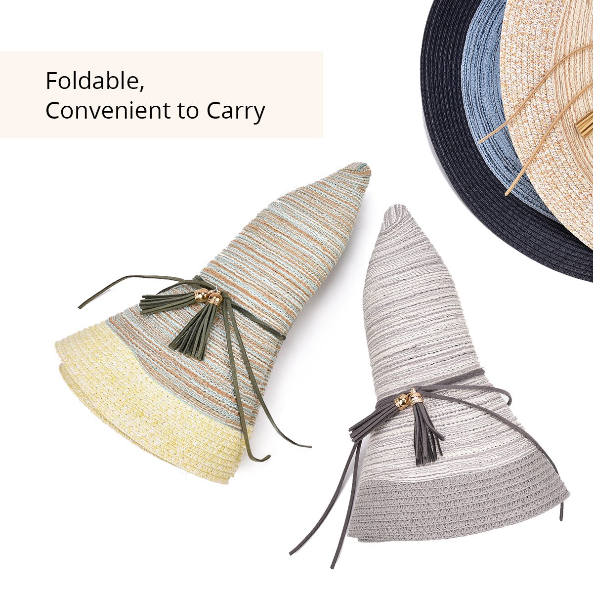 SOMALER Women Floppy Sun Hat Summer Wide Brim Beach Cap Packable Cotton Straw Hat for Travel