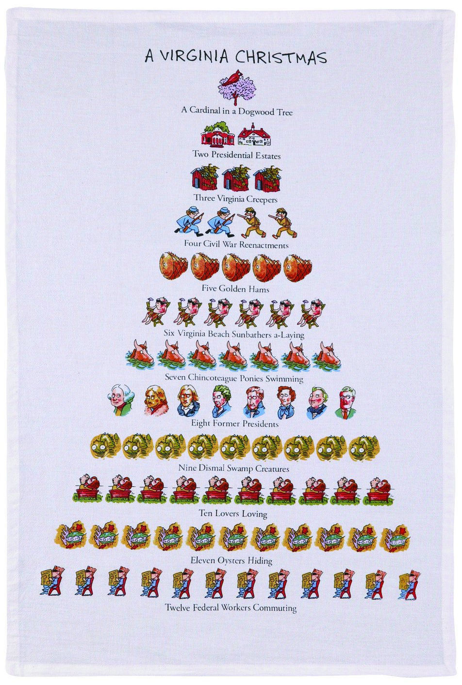 Mistletoe & Co. A Virginia Christmas Kitchen Towel, 18" x 26"