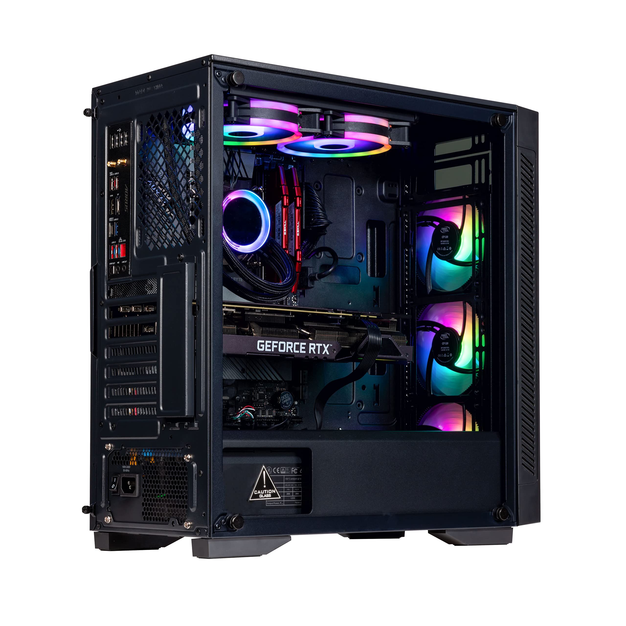 Velztorm Aspix Gaming Custom Desktop (Intel i9-12900K 16-Core, GeForce RTX 3050, 128GB RAM, 2TB PCIe SSD, WiFi, USB 3.2, HDMI, Bluetooth, Display Port, Win 10 Pro)