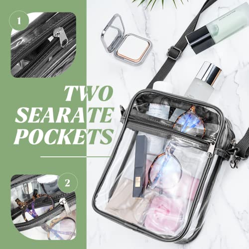 yuanming Clear Bag Stadium Approved, Crossbody Purse Clear Stadium Bags for Women
