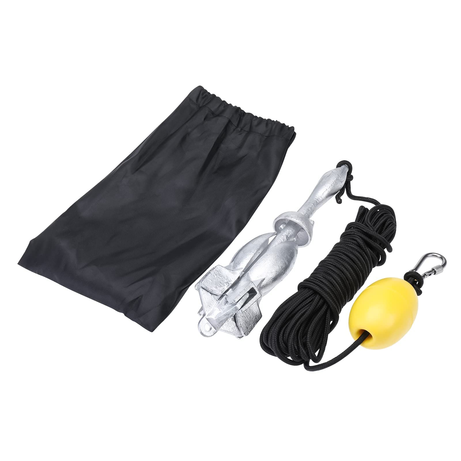 Potlimepan Folding Anchor Kit with 40ft Rope,Marine Anchor Accessories for Kayaks, Canoes, Paddle Boards