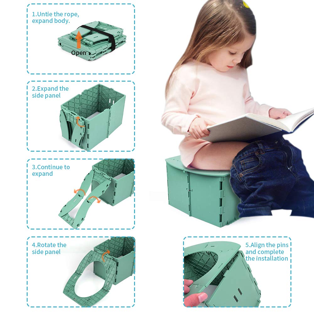 Kids Travel Potty, Portable Folding Potty Training Toilet(Blue)