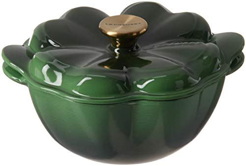 Le Creuset Green Enameled Cast Iron Cocotte With Gold Knob, 2.25 quart, Clover