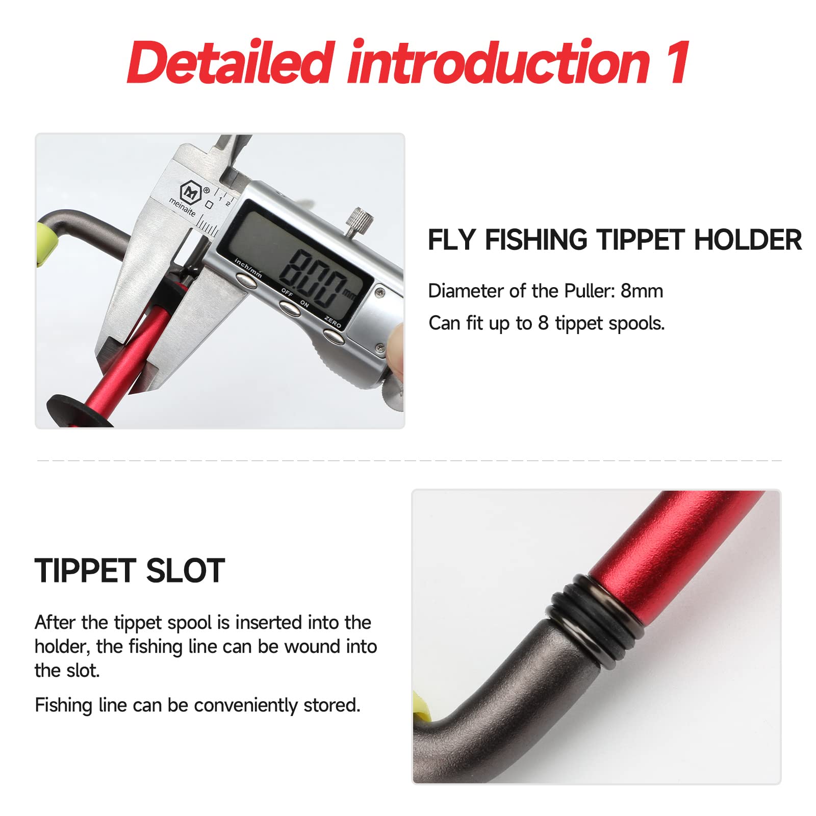 SAN LIKE Fly Fishing Tippet Holder Spool Holder Fly Fishing Gear for Fly Line Leader Organizer(Red)