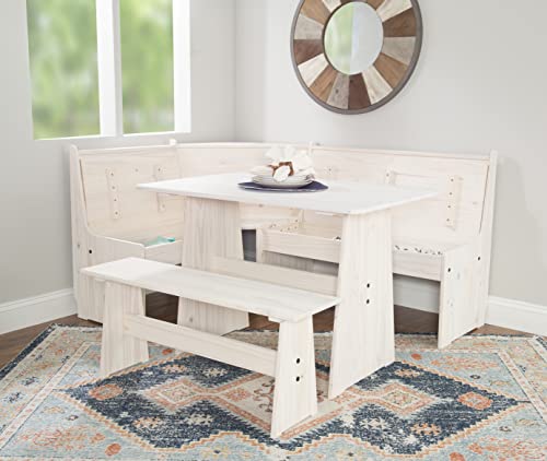 Linon Home Decor Products Antique White Corner Dining Set by Linon Leyton Nook