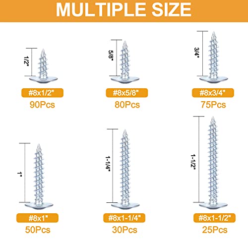 VIGRUE #6#8#10 Self Drilling Screws+#8 Wood Screws