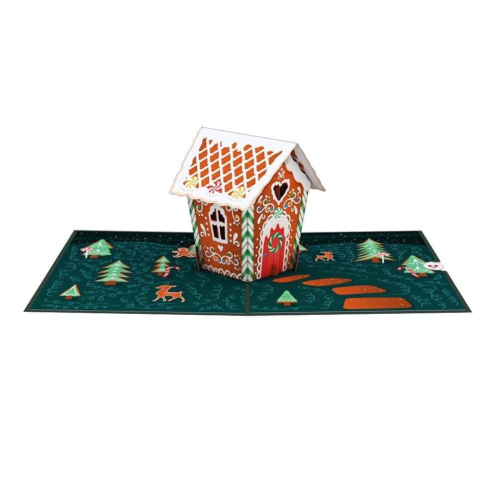 Lovepop Happy Holidays Gingerbread House 3-D, Pop-Up Greeting Card