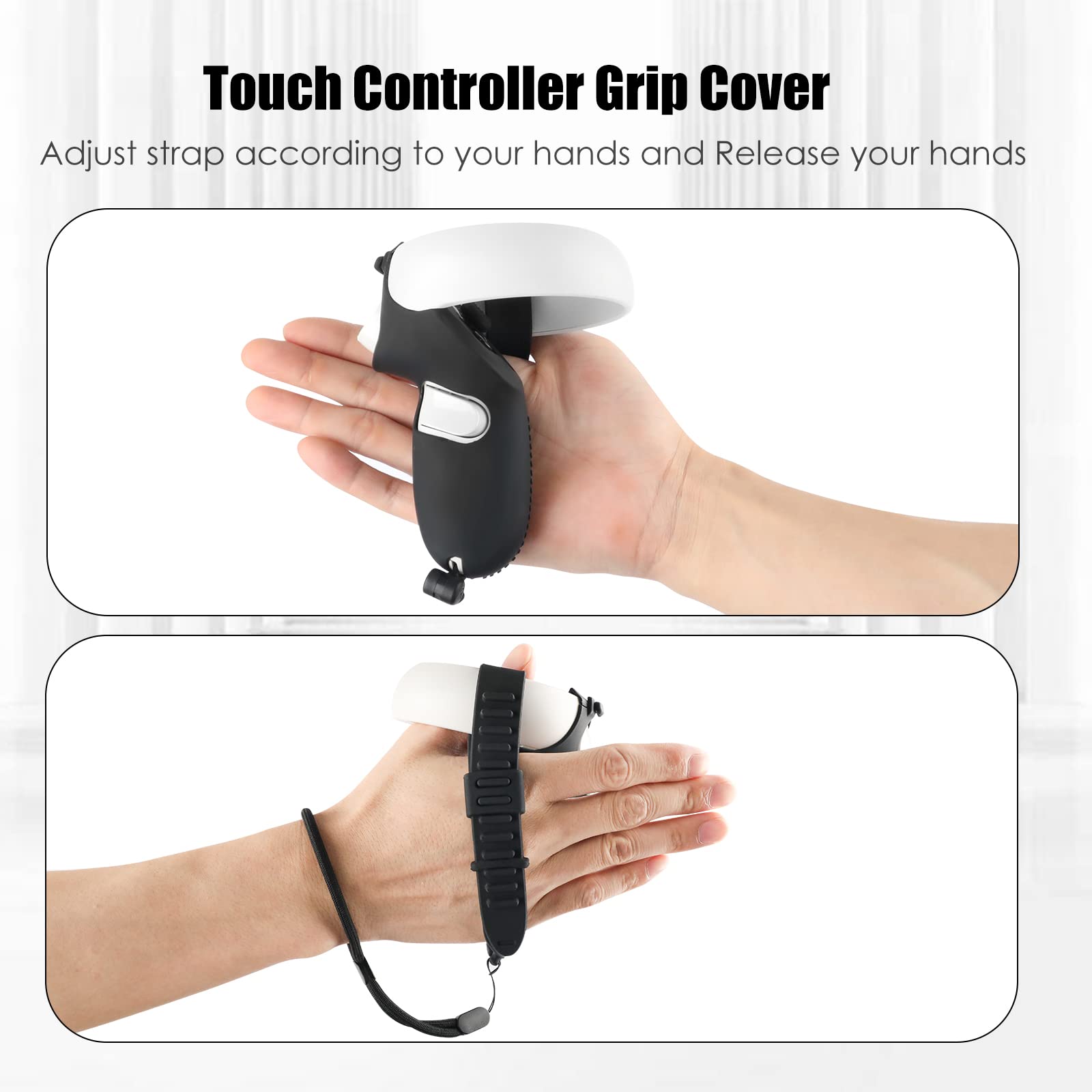 Silicone Protective Cover Set for Oculus Quest 2, VR Face Cover, Controller Grip, Lens Protector, Cleaning Pen, Disposable Eye Mask,Shakes Stick Caps
